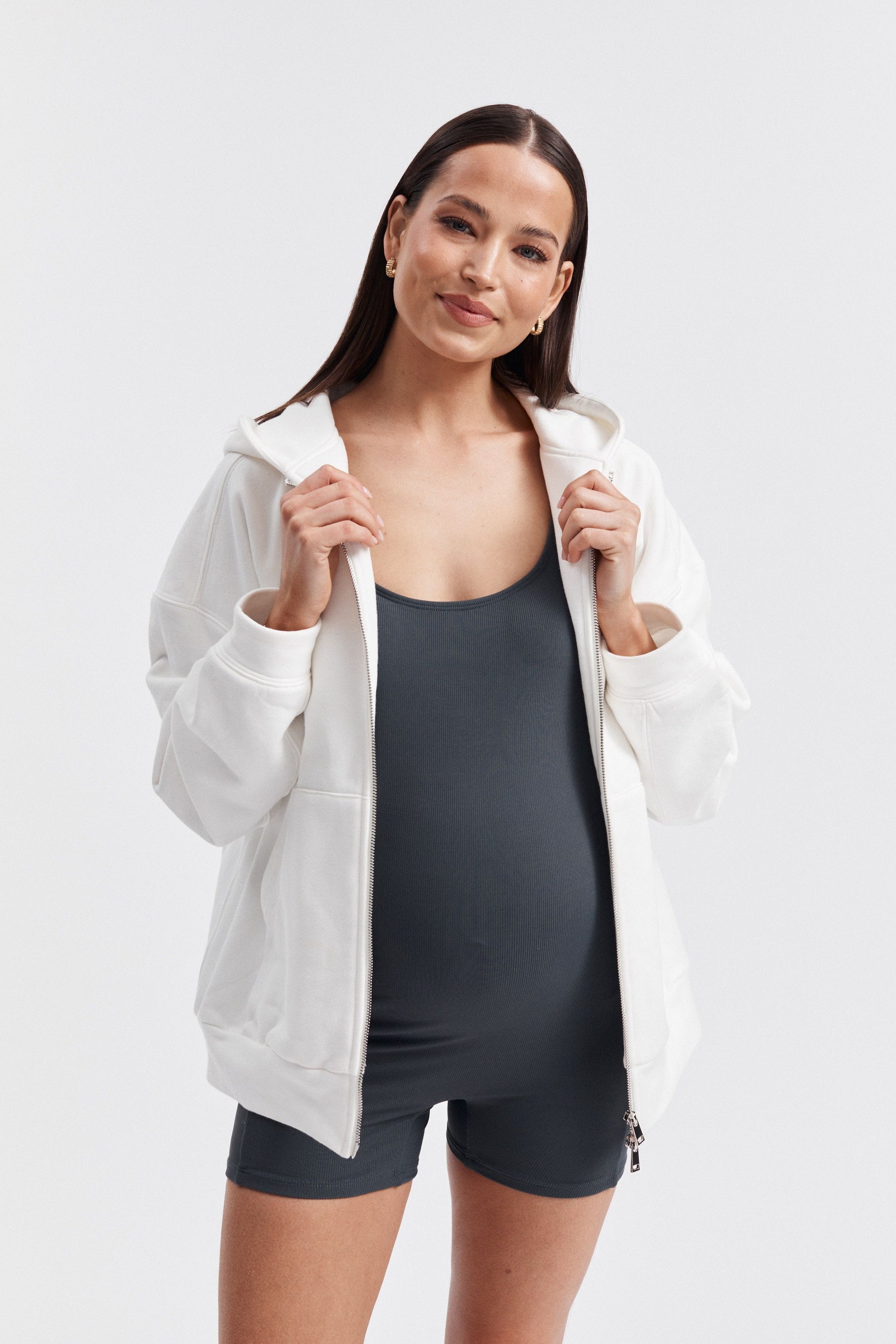 Maternity Boyleg Walk/Swim Romper (Slate) | LEGOE HERITAGE – LÉGOE HERITAGE